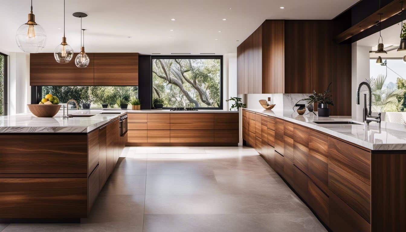 Brown cabinets white countertops: The perfect kitchen combination for a ...